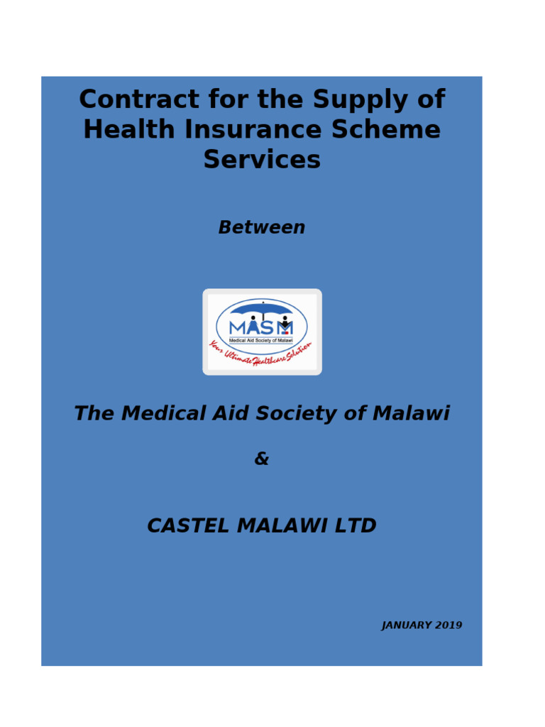 Contract For The Supply of Health Insurance Services - Castel MW | PDF ...