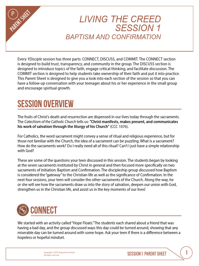 living-the-creed-parent-sheets | PDF | Eucharist | Sacraments