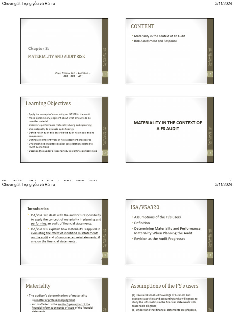 Materiality and Audit Risk Explained | PDF | Audit | Accounting