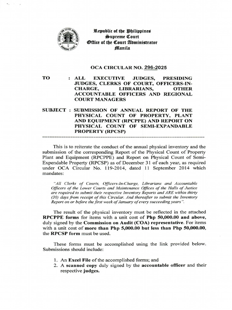 Annual Property Inventory Submission Guide | PDF | Judiciaries | Public Law