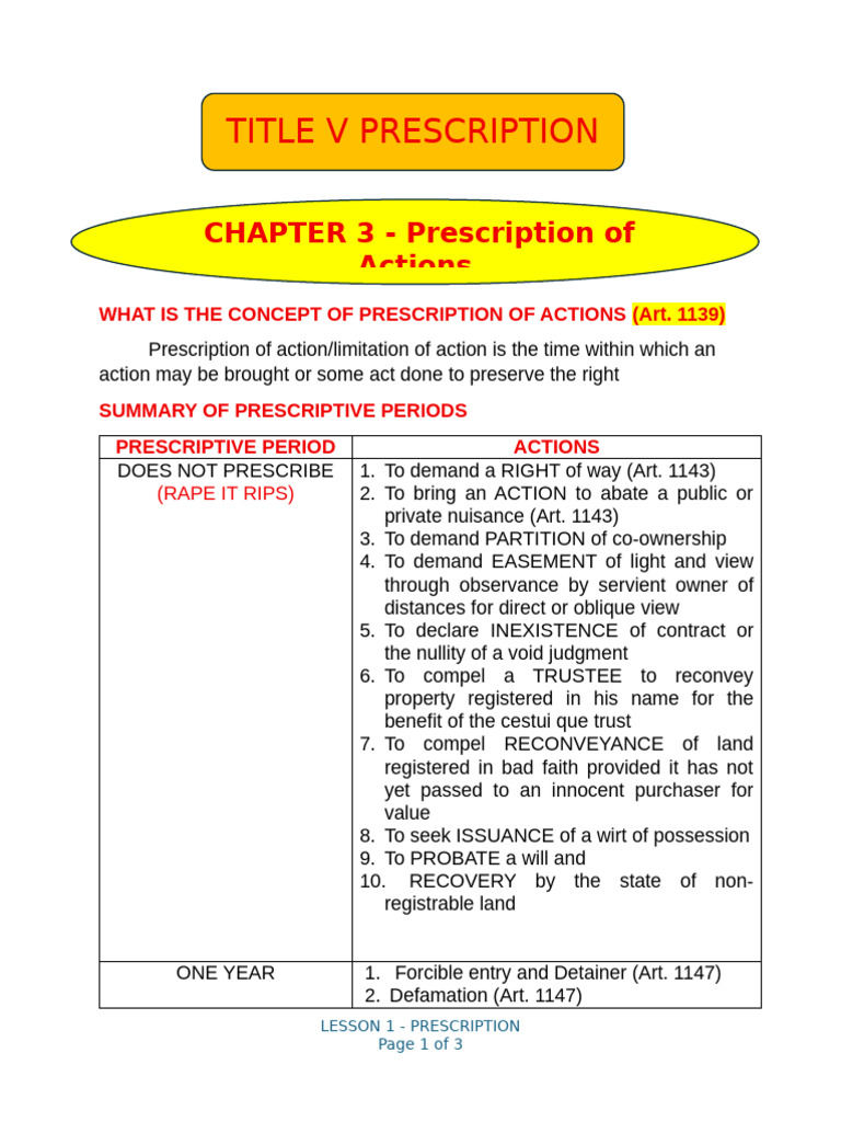 Chapter-3-notes-Prescription | PDF | Easement | Common Law