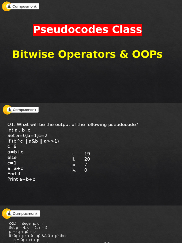 Pseudocode Output and Logic Errors Quiz | PDF