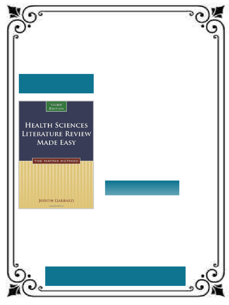 Health Sciences Literature Review Made Easy The Matrix Method Third ...