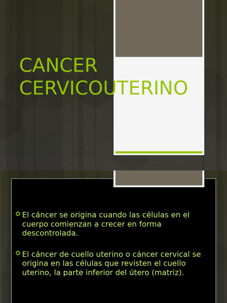 Cancer Cervicouterino | PDF | Cáncer de cuello uterino | Cáncer