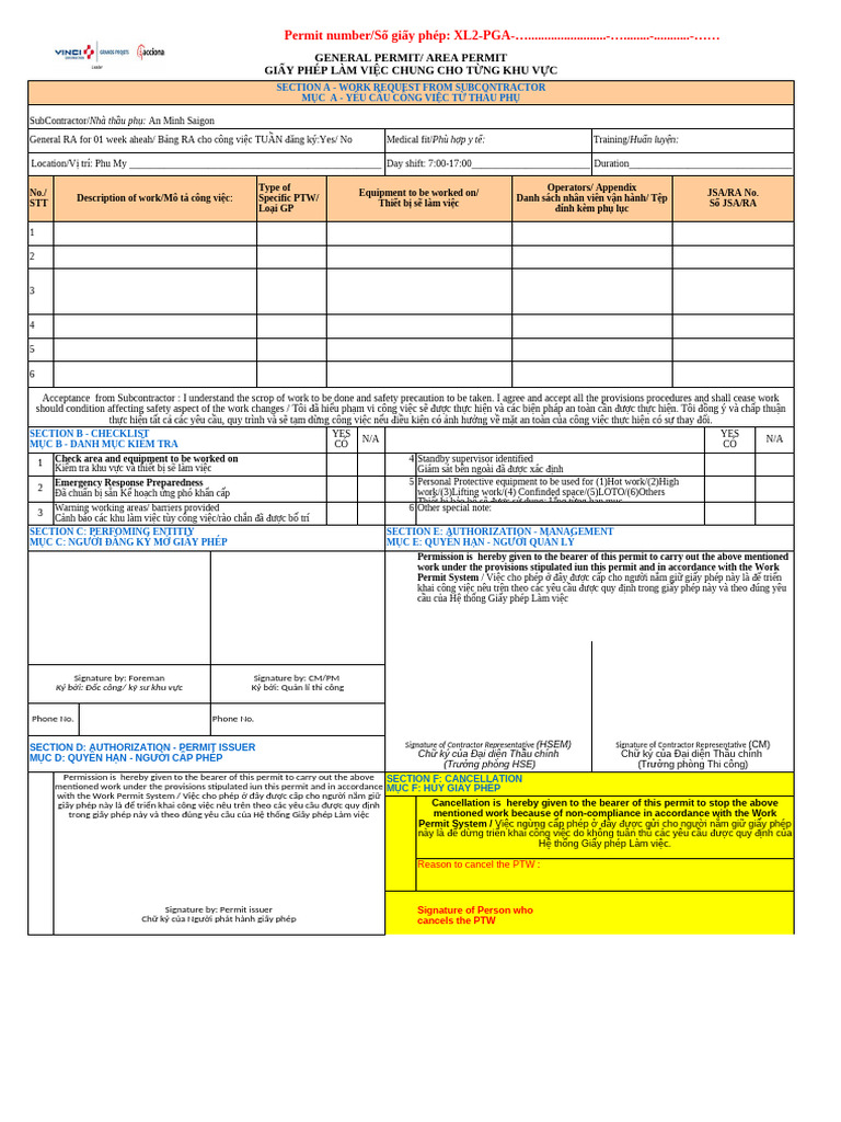 Avj-A000-Hs-pmf-0005-b Permit to Work Pga Pns Pex Phw Pex Pcs 250512 | PDF