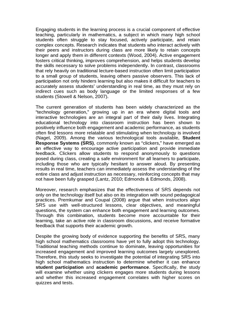 Engaging Students in the Learning Process is a Cru | PDF | Learning ...