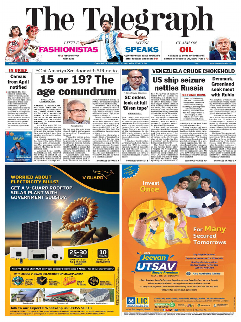 The Telegraph 08 01 2026 | PDF