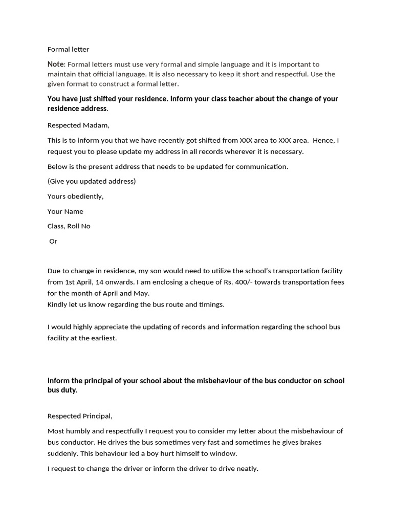 Formal Letter Writing Guide | PDF