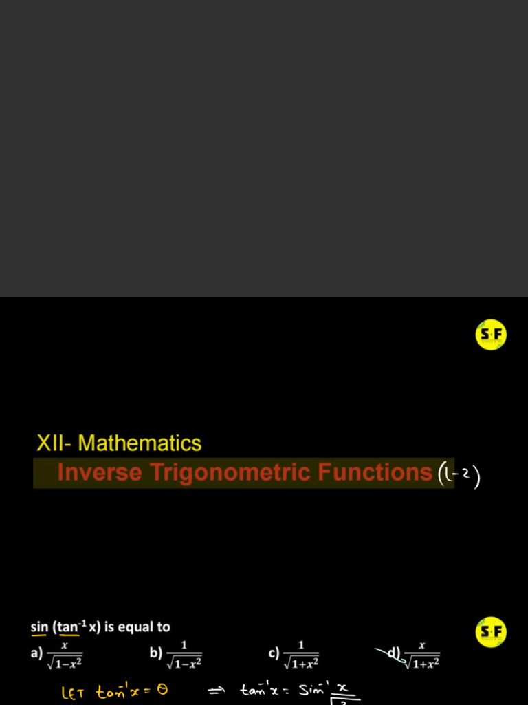 Inverse Trigo L-2 | PDF