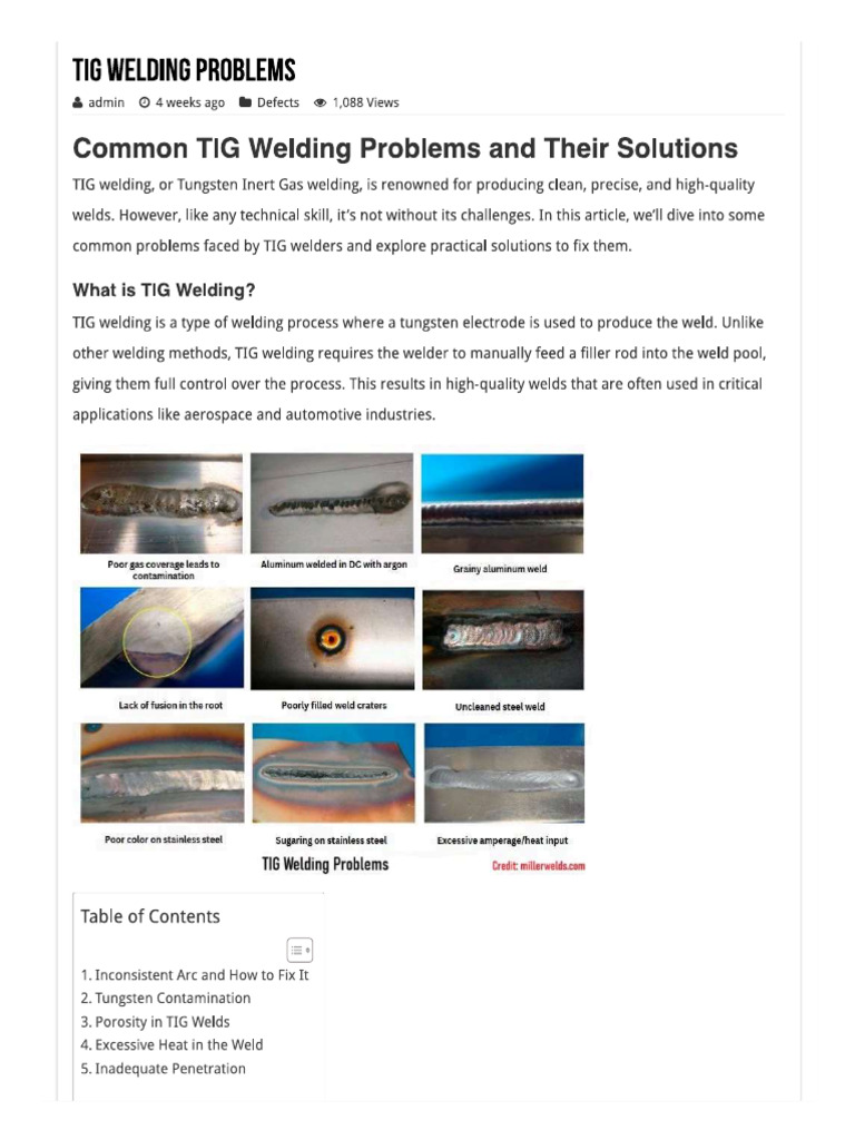 TIG Problems | PDF
