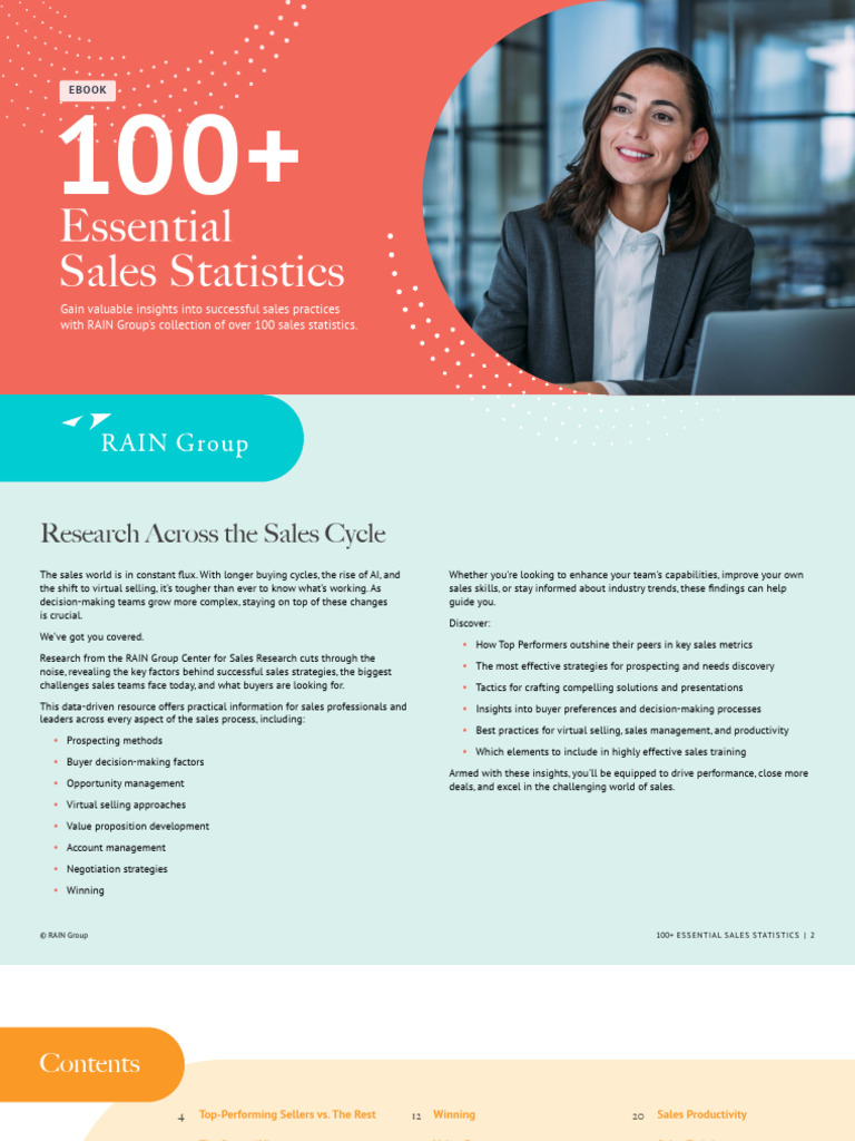 100+ Key Sales Statistics Insights | PDF | Sales | Negotiation