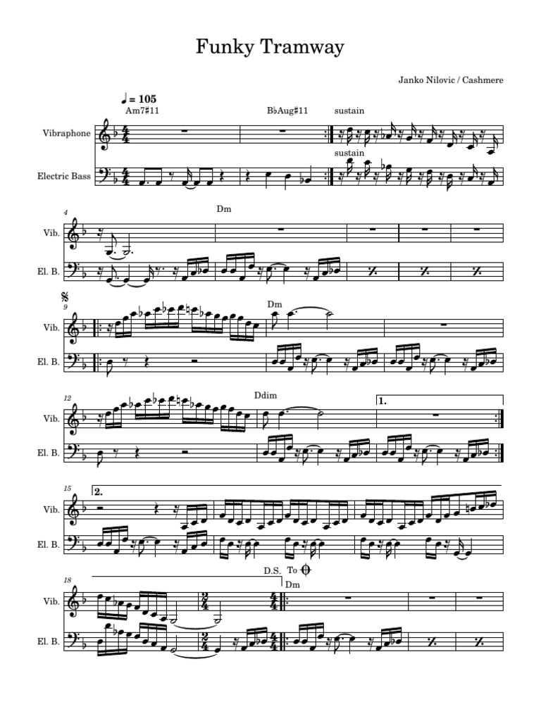 Funky Tramway Sheet Music Analysis | PDF