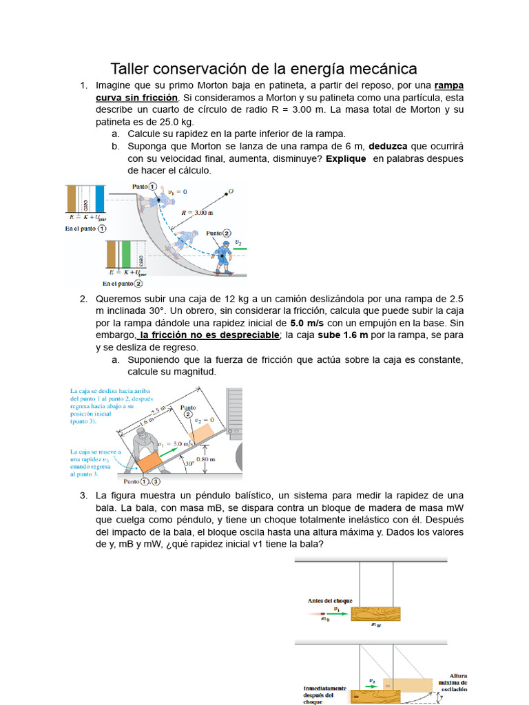 Taller Conservacion de La Energia Mecanica 29-10-2025 | PDF