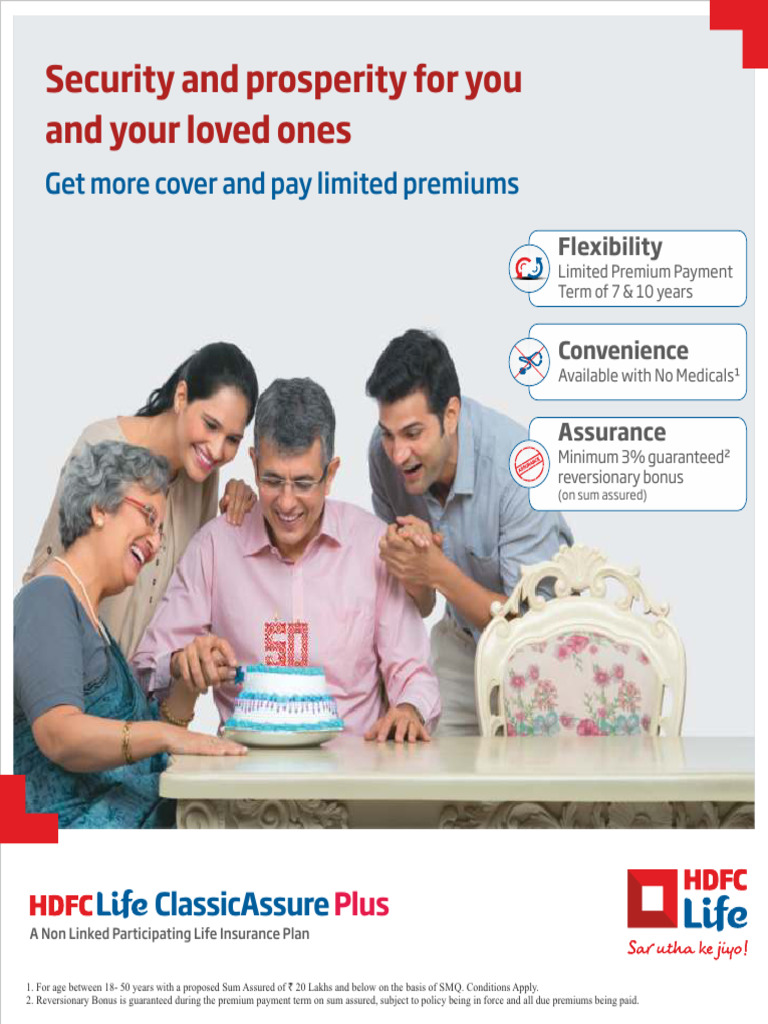 HDFC Life ClassicAssure-Plus | PDF | Insurance | Life Insurance
