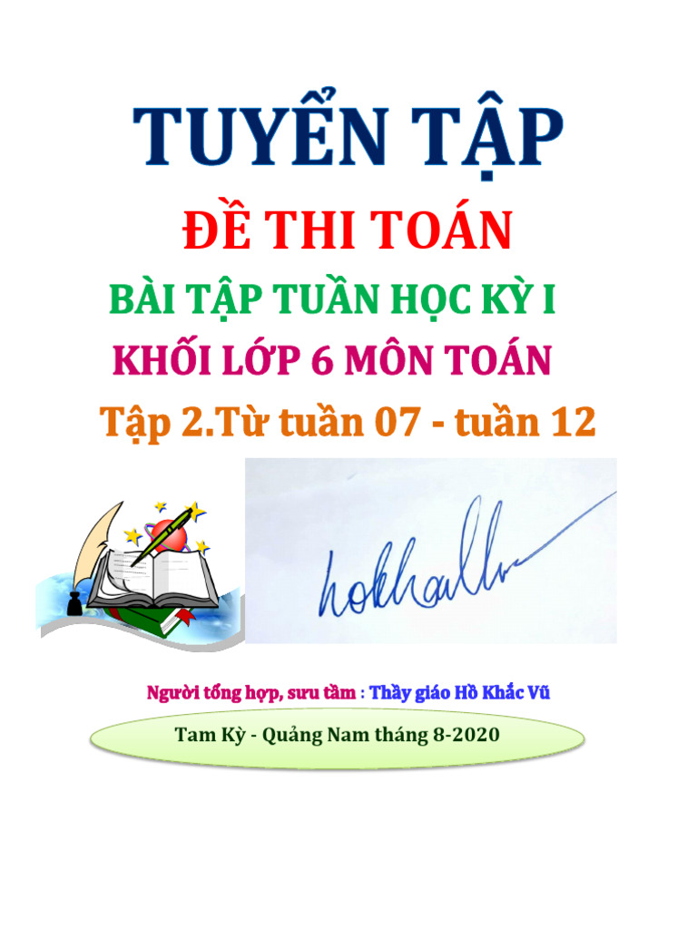 Bản PDF xem trước bộ Bài Tập Tuần Môn Toán 6789 HK1 | PDF