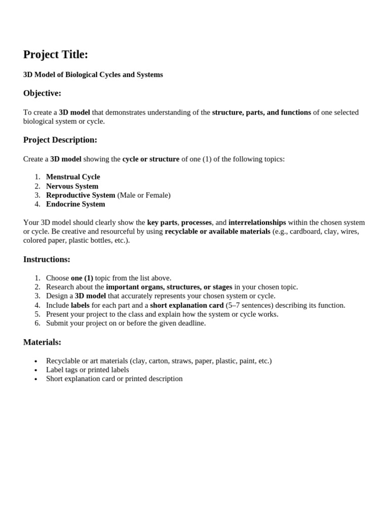 Project 3rd Quarter 3d Model | PDF