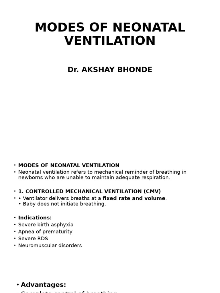 Neonatal Ventilation Modes Explained | PDF