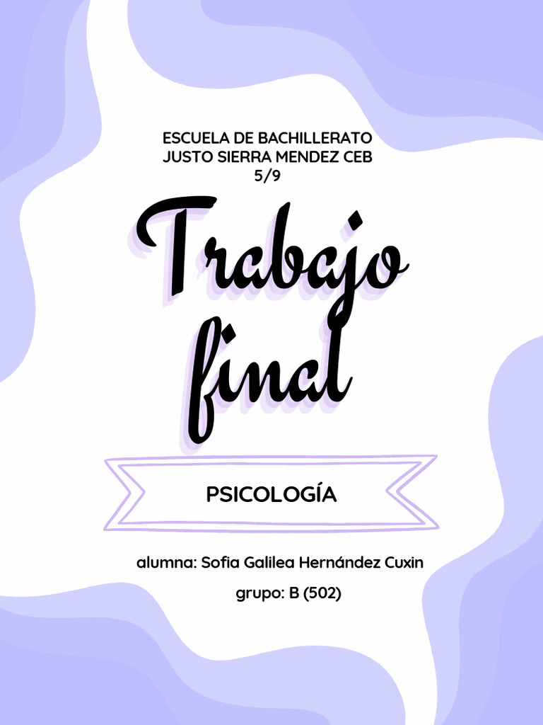 Documento A4 Portada de Proyecto Orgánico Minimalista Morado y Blanco ...