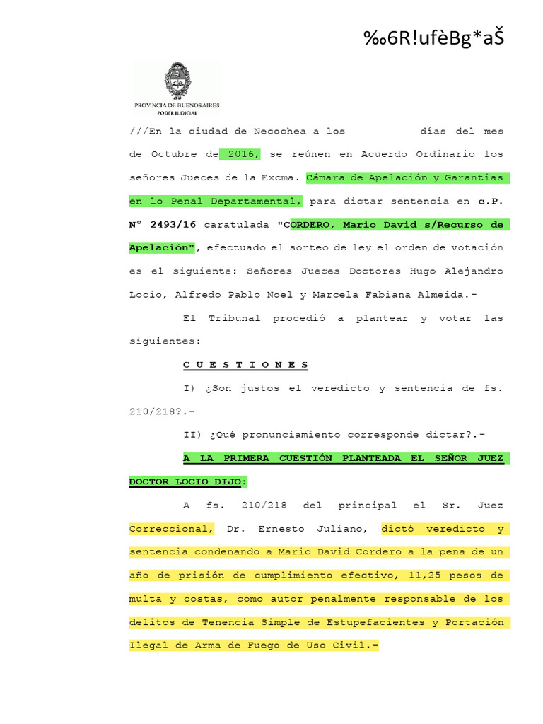 Cordero Mario David | PDF | Fiscal | Apelación