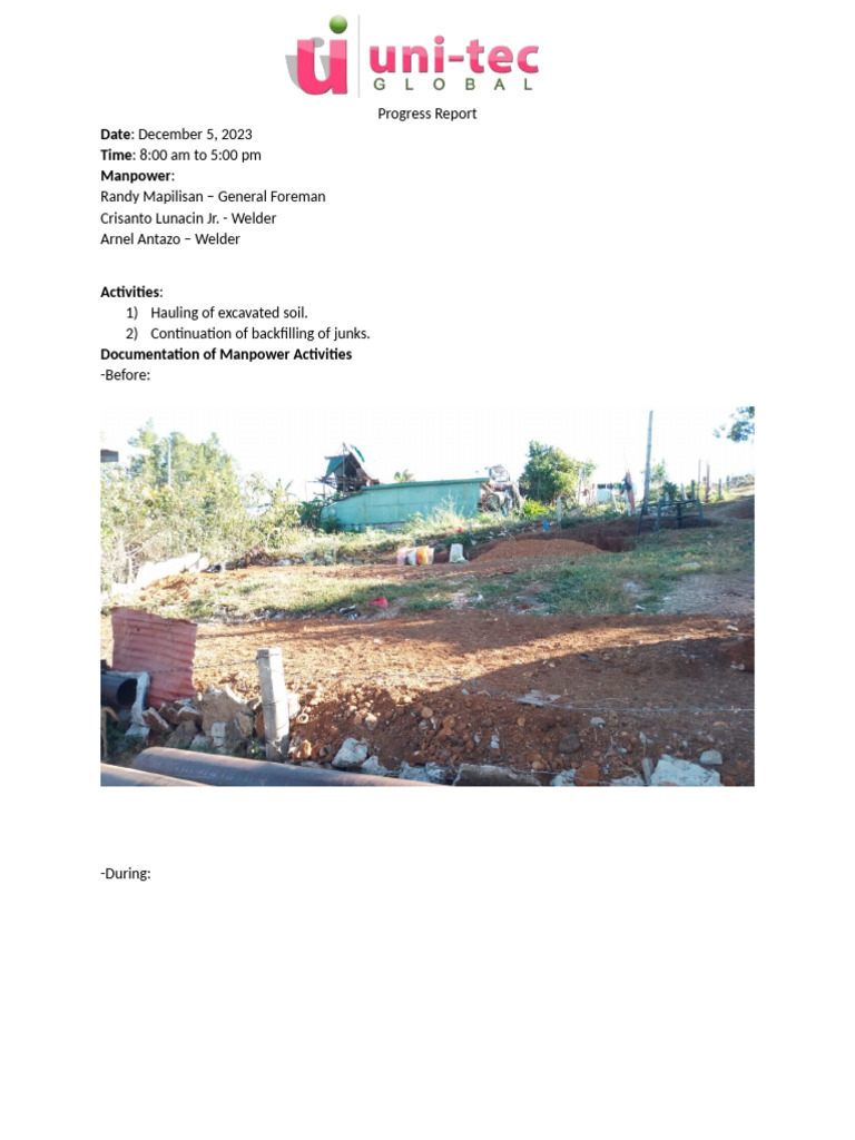 Progress Report of Barracks December 5, 2023 | PDF