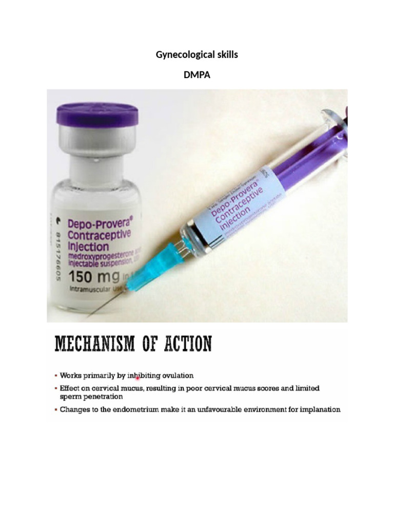 DMPA Skills Teaching | PDF