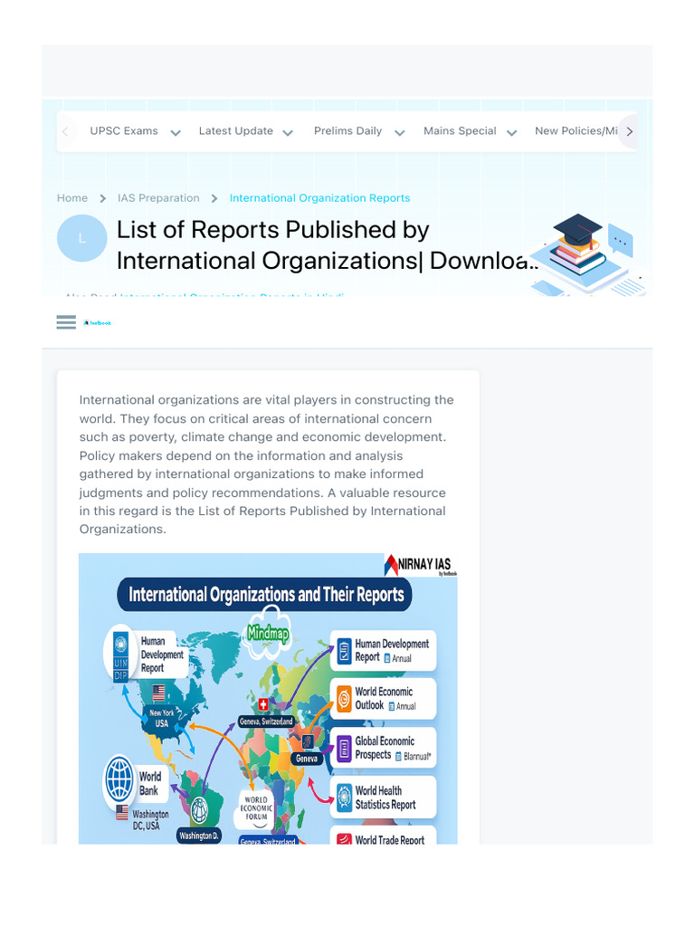 List of Reports Published by International Organizations - Download ...