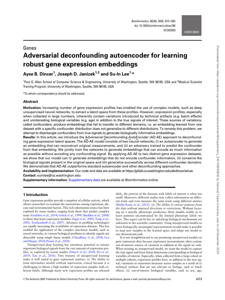 Adversarial Deconfounding Autoencoder for Learning Robust Gene ...