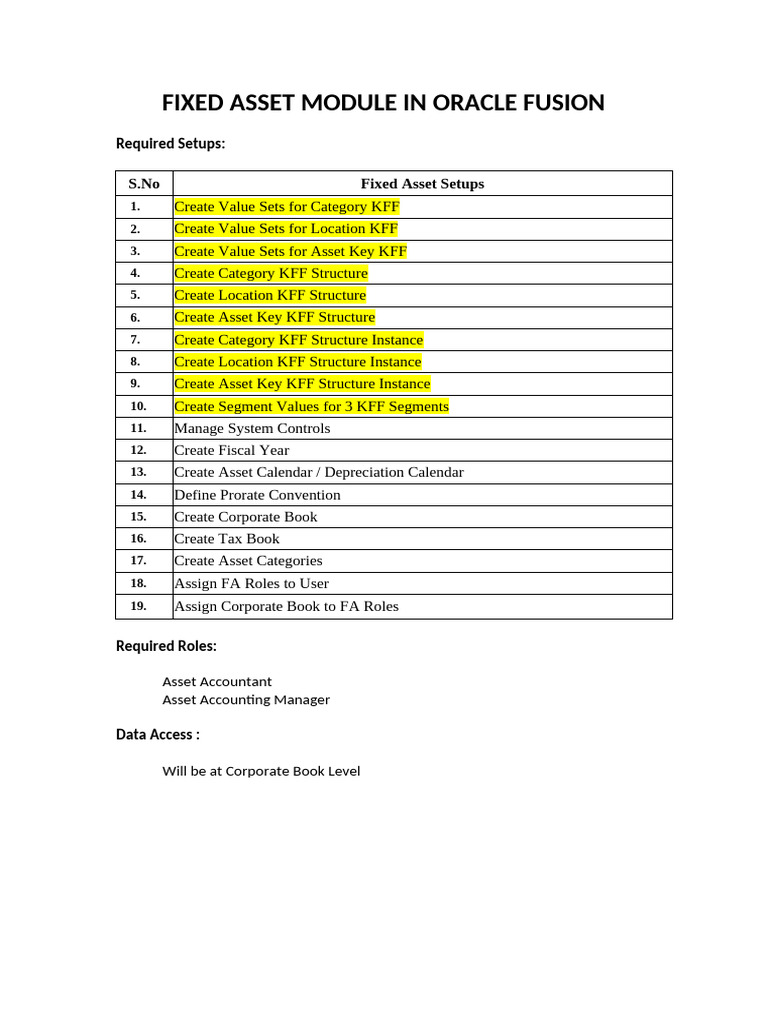 Fixed Asset Module in Oracle Fusion | PDF | Fixed Asset | Depreciation