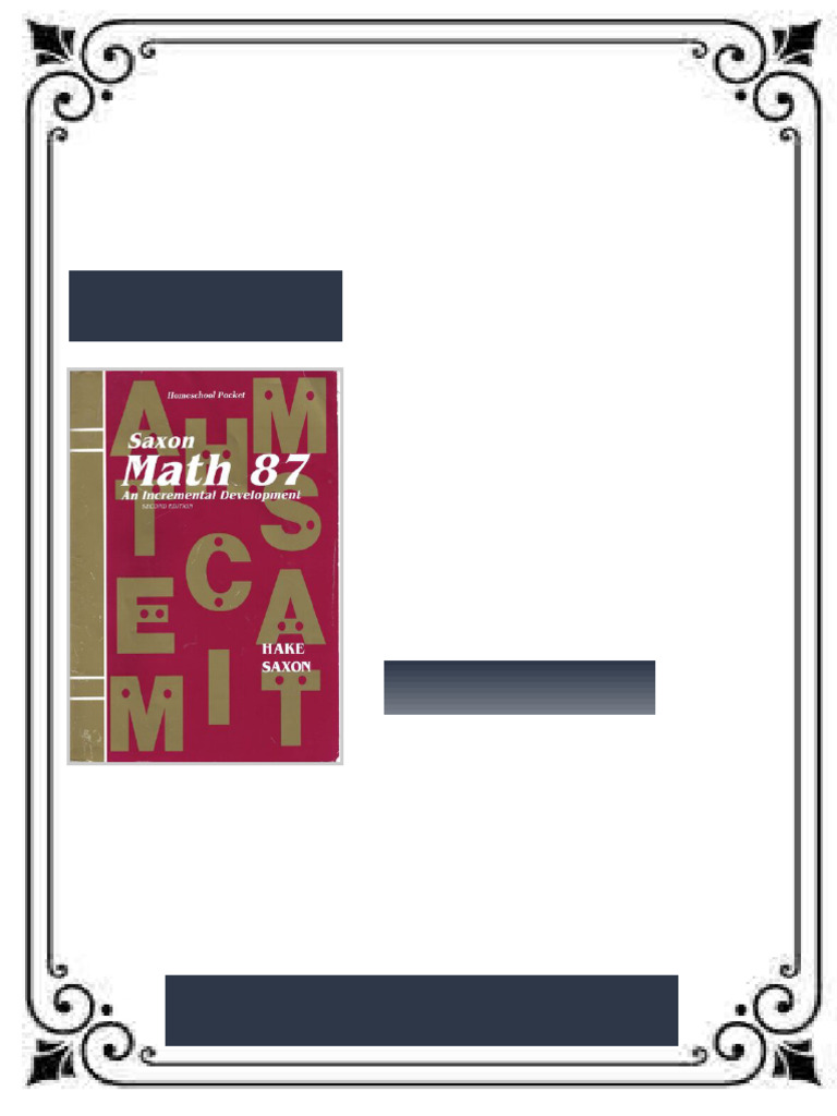 Saxon Math 87 An Incremental Development Homeschool Packet Second ...