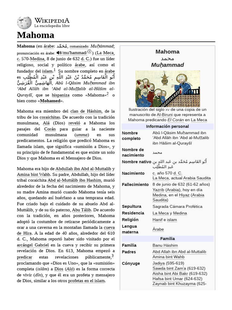 Vida y legado de Mahoma, fundador del islam | PDF | Mahoma | la meca