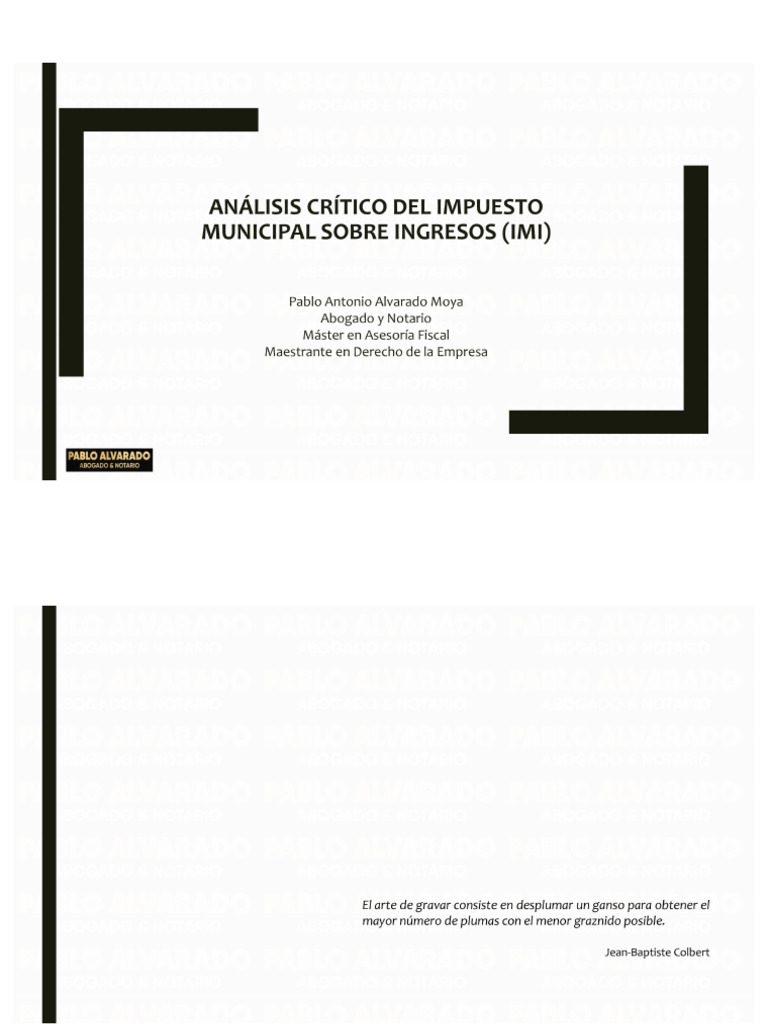 Análisis Crítico Del Impuesto Municipal Sobre Ingresos - Pablo Antonio ...