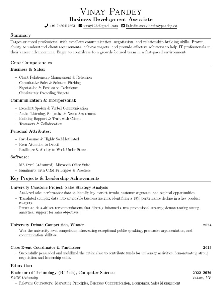 BDA Update Resume | PDF | Communication | Customer Relationship Management