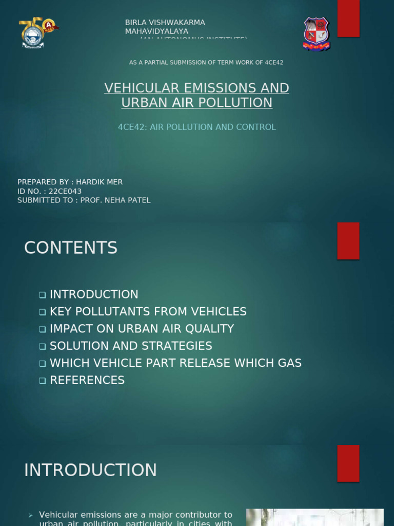 Vehicular Emissions and Urban Air Pollution.new | PDF | Exhaust Gas ...
