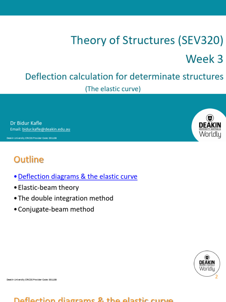 Week 3 Deflection - The Elastic Curve - Notes | PDF | Bending | Mechanics