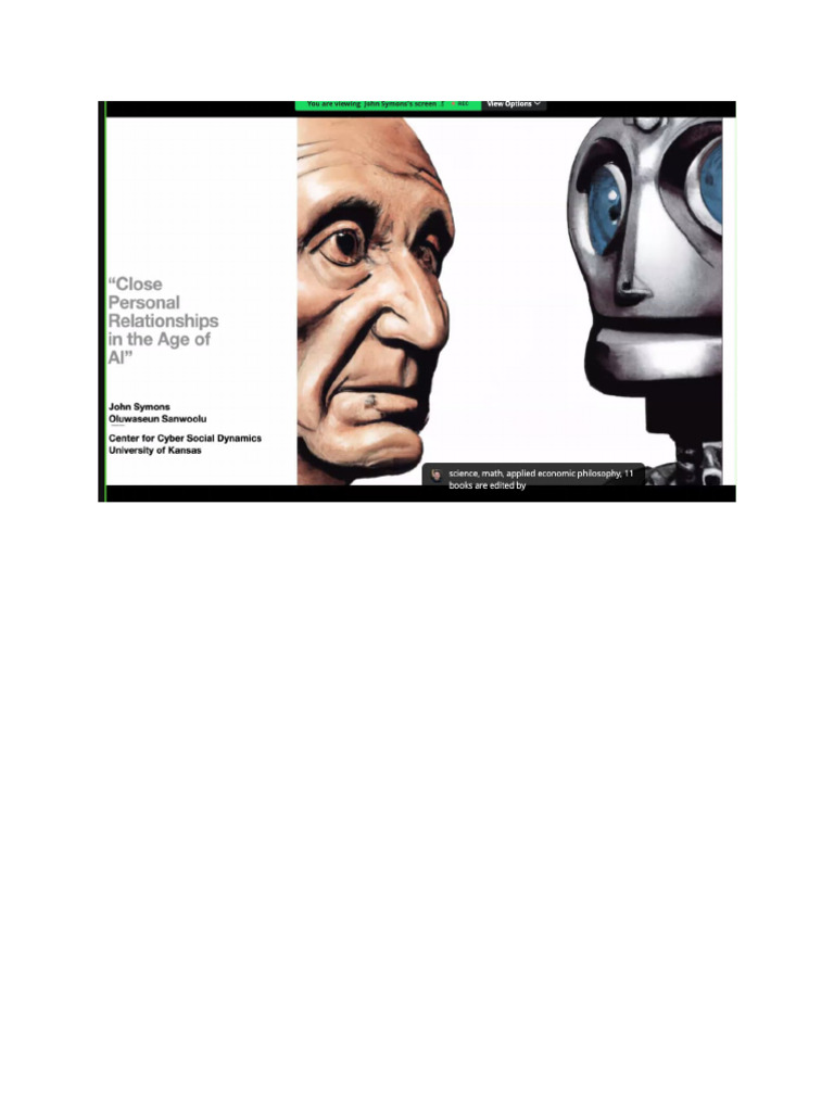 Close Personal Relationships With AI Artifacts | PDF | Interpersonal ...