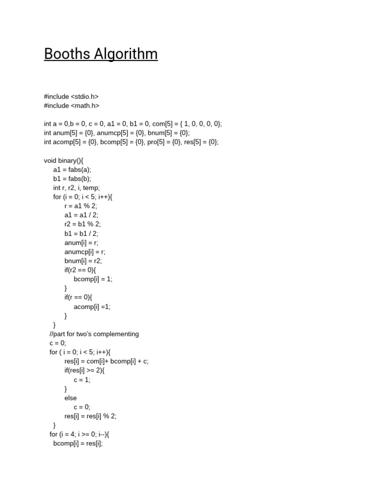 Booths Algorithm b3 65 | PDF | Multiplication | Number Theory