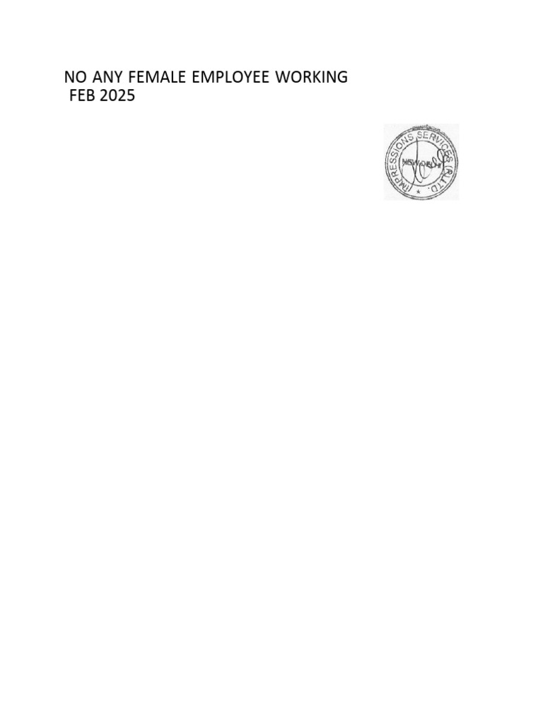 No Any Female Employee | PDF