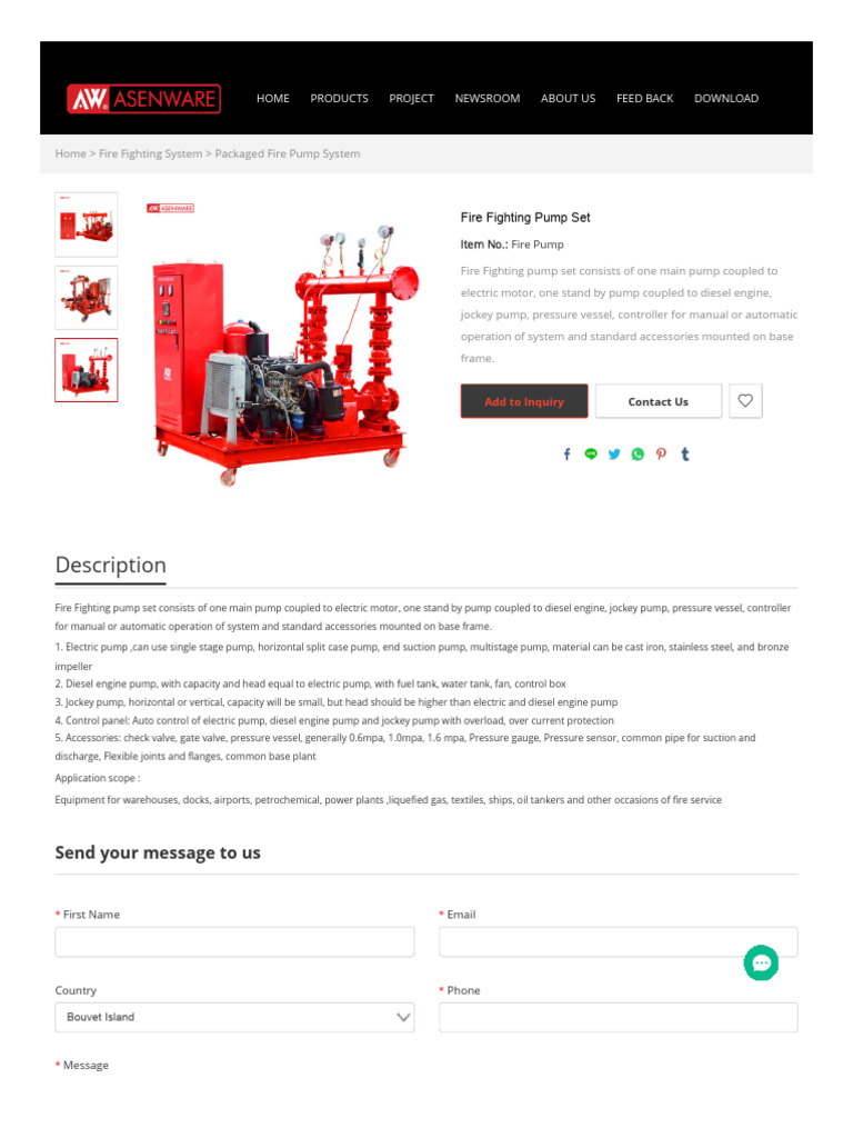 Fire Fighting Pump Set | PDF | Pump | Firefighting