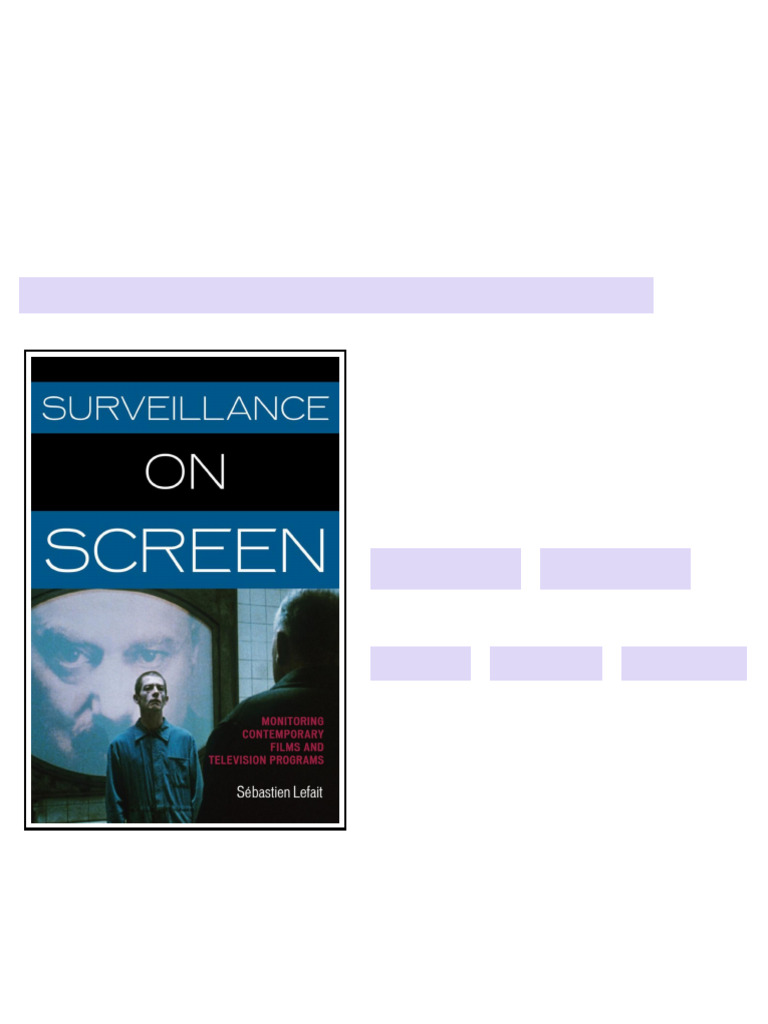 Surveillance on Screen Monitoring Contemporary Films and Television ...