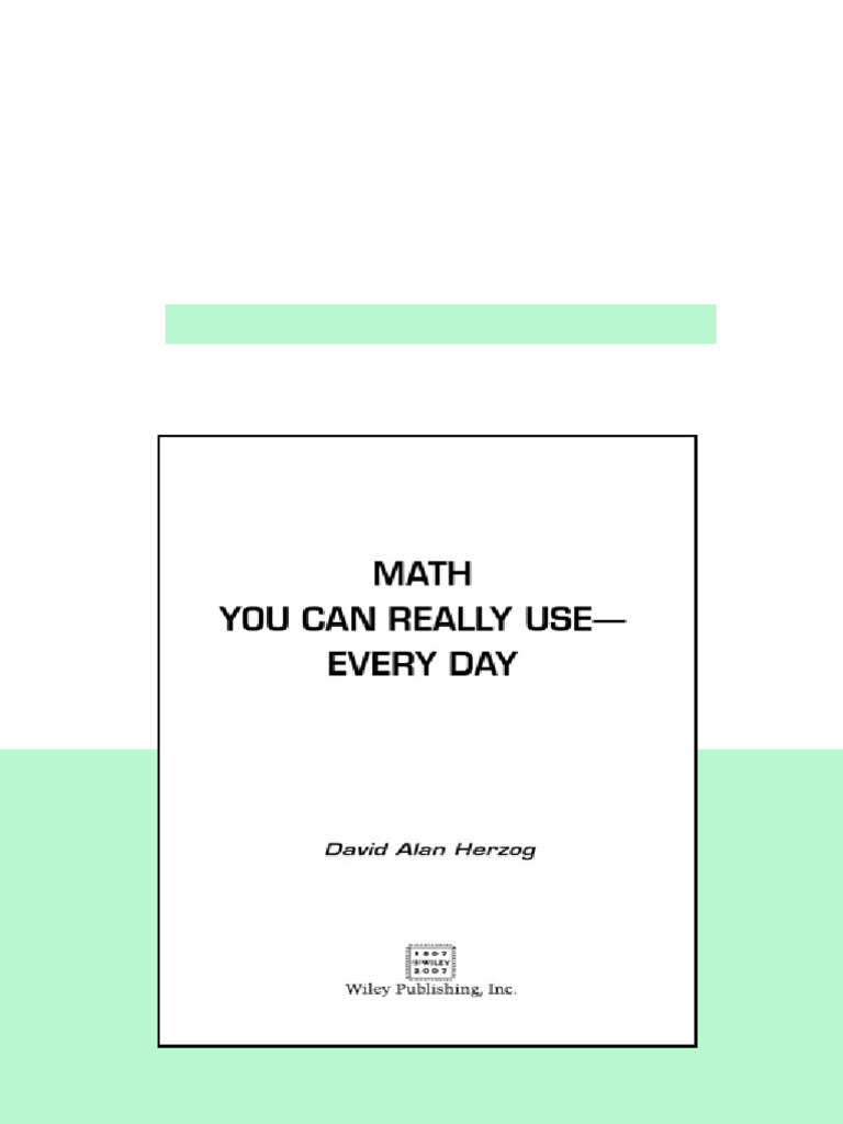 Math You Can Really Use Every Day Herzog David Alan No Waiting Time ...