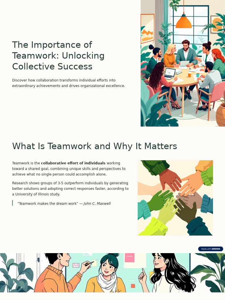 The Importance of Teamwork Unlocking Collective Success (1) | PDF ...