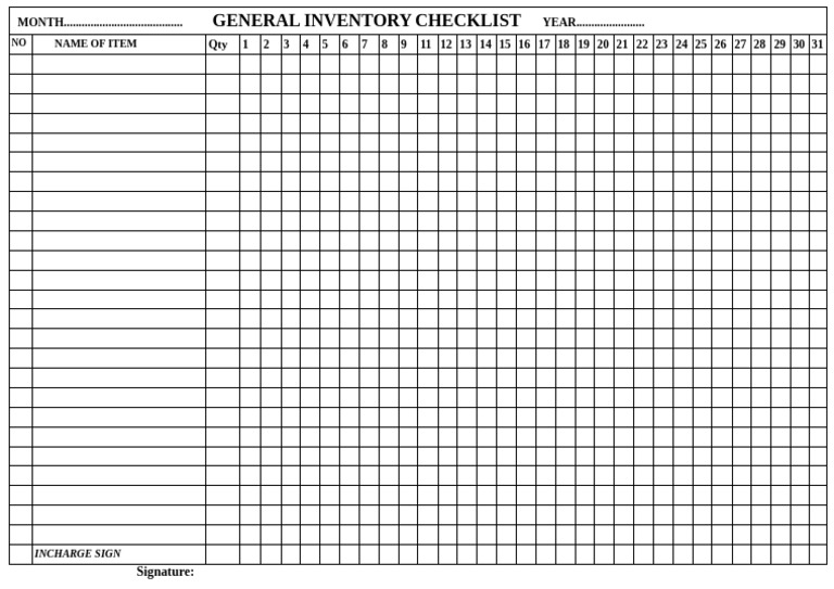 General Inventory New) | PDF