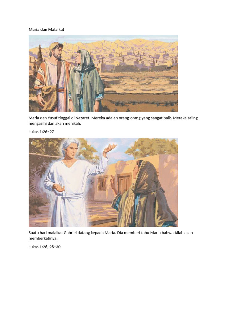 Maria dan Malaikat Gabriel: Kisah Kelahiran Yesus | PDF