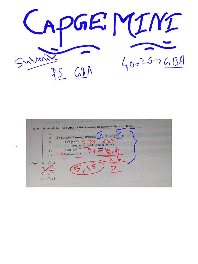 Capgemini Pseudo Code | PDF