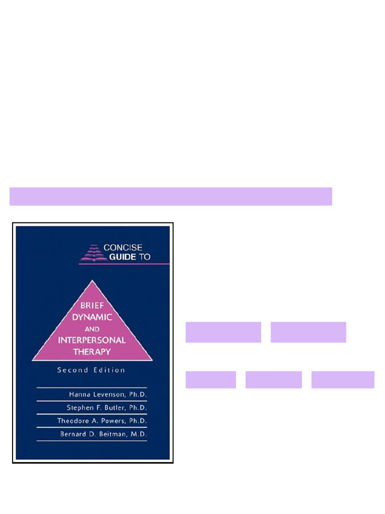 (Ebook) Concise Guide to Brief Dynamic and Interpersonal Therapy, 2nd ...