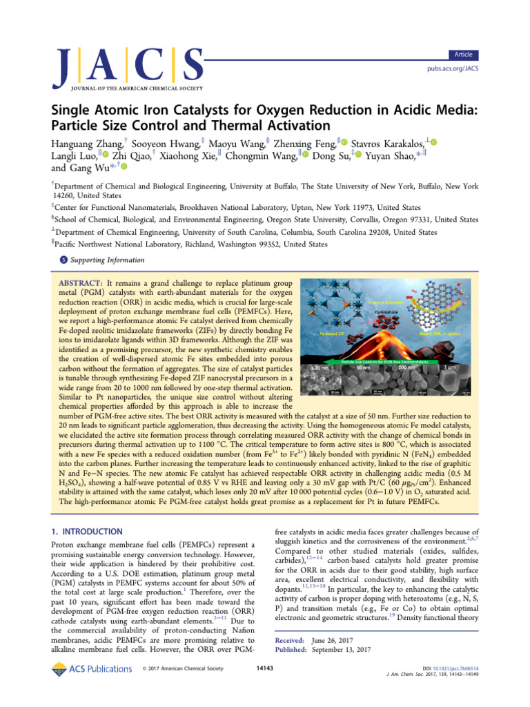 single-atomic-iron-catalysts-for-oxygen-reduction-in-acidic-media ...