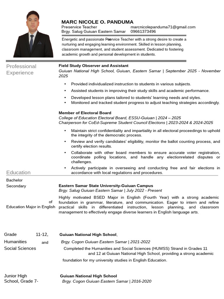 AA-Resume Converted | PDF | Differentiated Instruction | Teaching