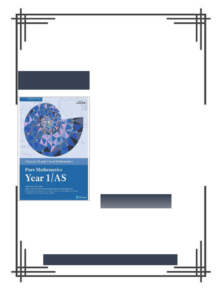 Edexcel AS and A level Mathematics Pure Mathematics Year 1 AS Textbook e book A level Maths and ...