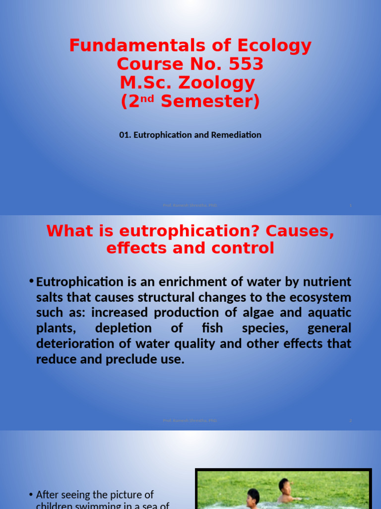 CDZ Sem 2 Zoo 553 8 Ecology and Industrial Invasion Eutrophication and ...