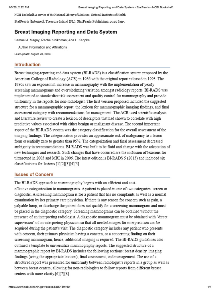 Breast Imaging Reporting and Data System | PDF | Mammography | Medical ...